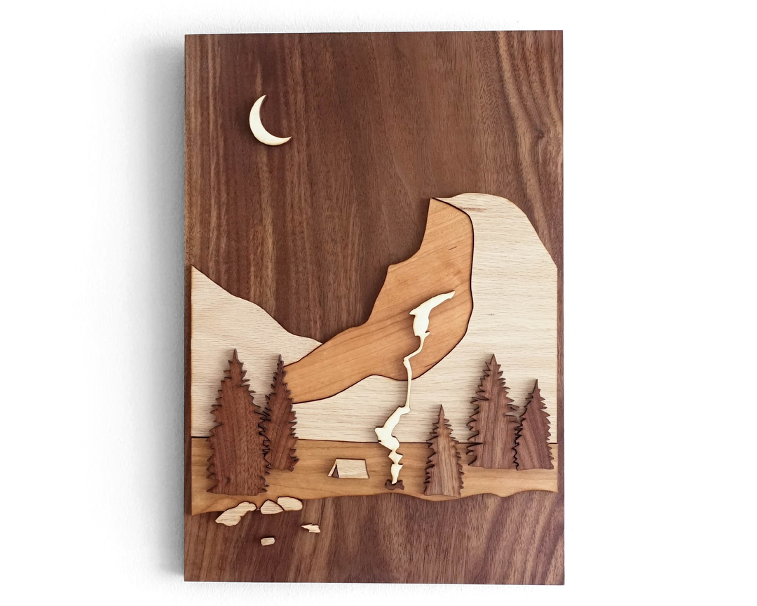 Layered Wood Wall Art – Path and Oak